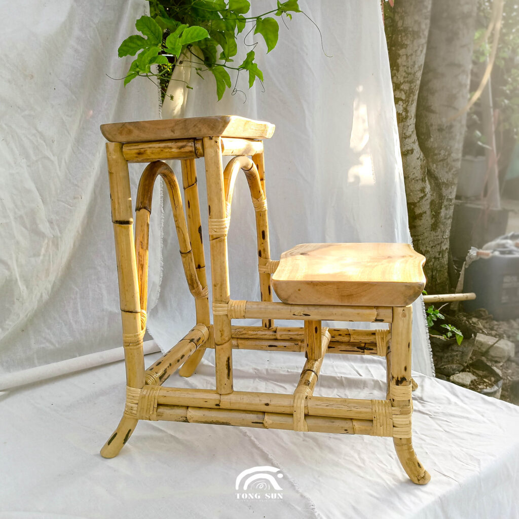 Solid Wood cam Rattan™ Stool Ladder / Plant Stand (2 Layers) | Tong Sun ...