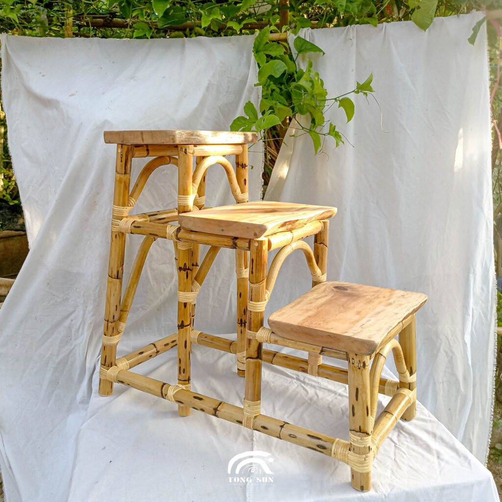 Solid Wood cam Rattan™ Stool Ladder / Plant Stand (3 Layers) | Tong Sun ...