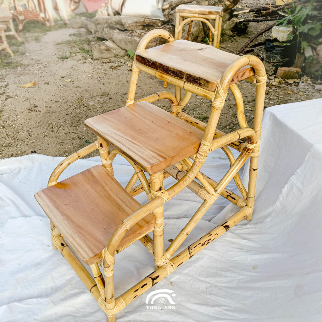 Solid Wood cam Rattan™ Stool Ladder / Plant Stand (3 Layers) | Tong Sun ...